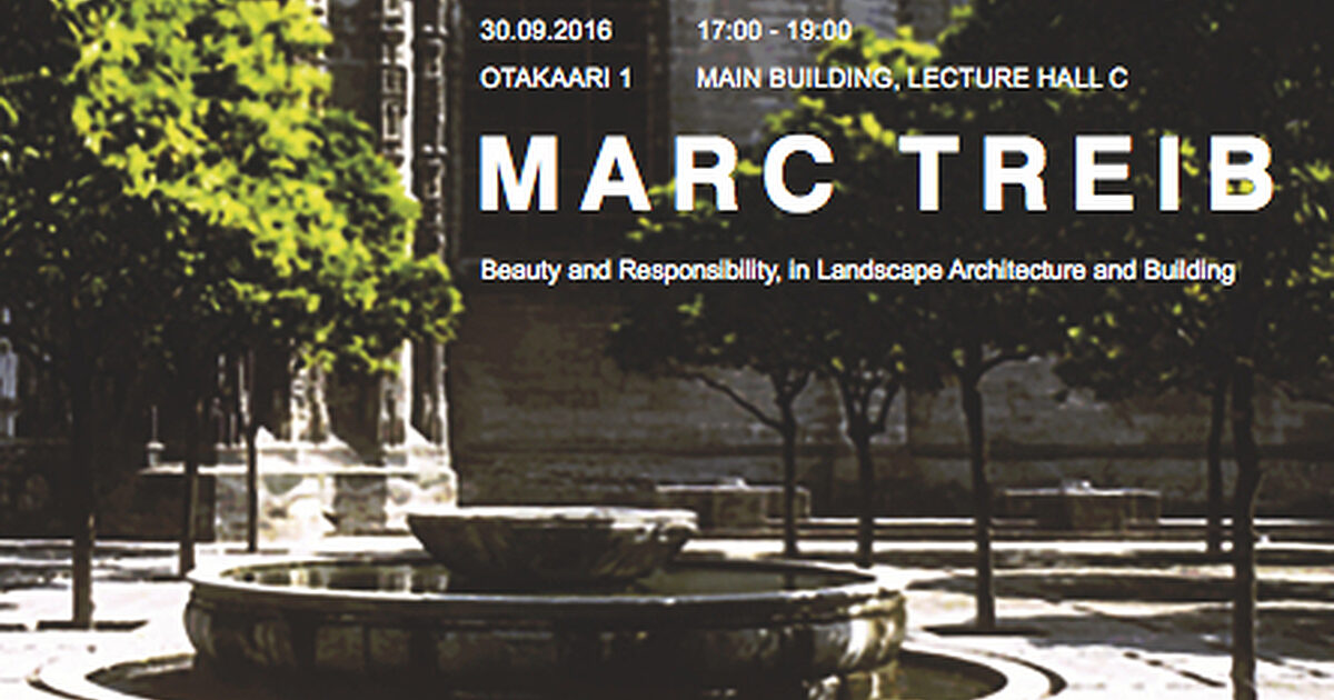 Archinfo | Marc Treibin luento maisema-arkkitehtuurista 30.9.2016